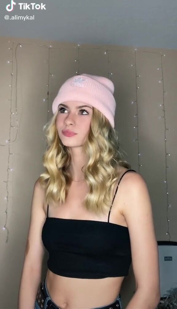 Sweet Ali Mykal in Cute Black Crop Top | sexyfilter.com