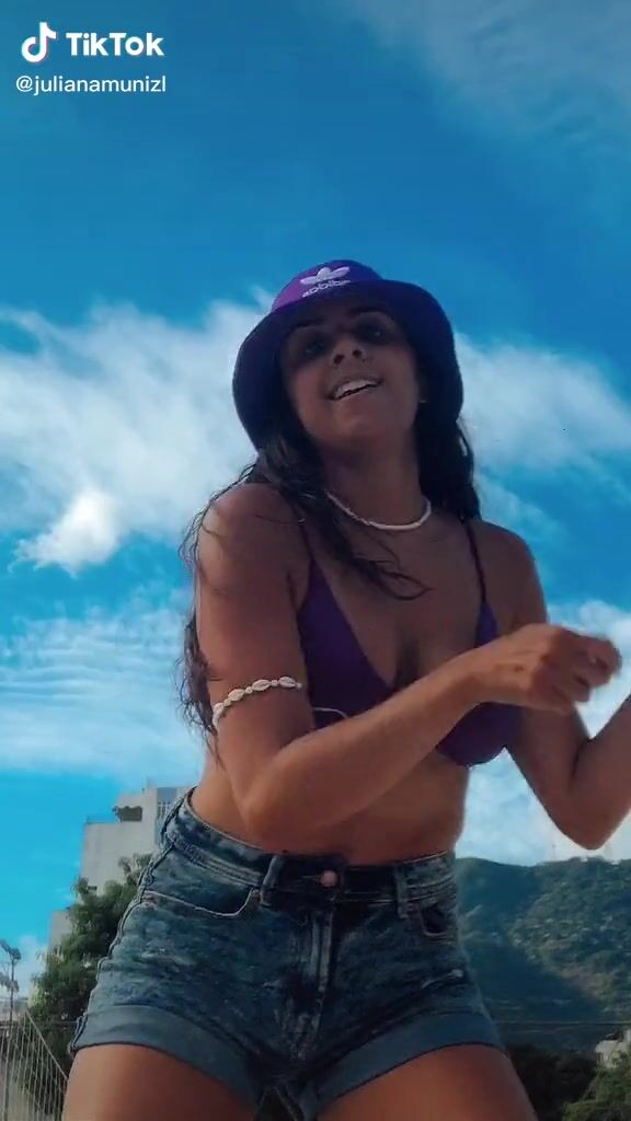 Sexy Ju Muniz Shows Cleavage in Purple Bikini Top | sexyfilter.com