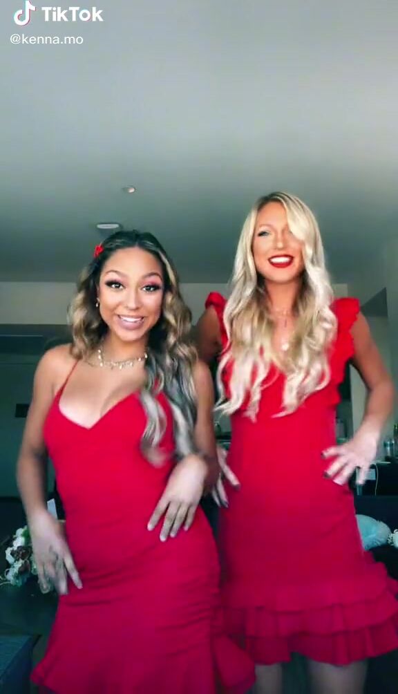 Sexy Kenna Mo Shows Cleavage in Red Dress | sexyfilter.com