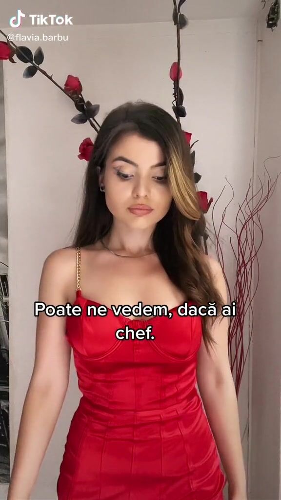 Sexy Flavia Barbu In Red Dress