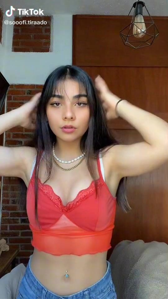 Sexy Sofi Tirado in Red Crop Top | sexyfilter.com